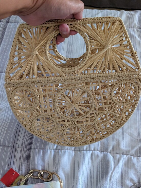 House of Harlow 1960 | Bags | House Of Harlow 96 Woven Straw Semicircle ...